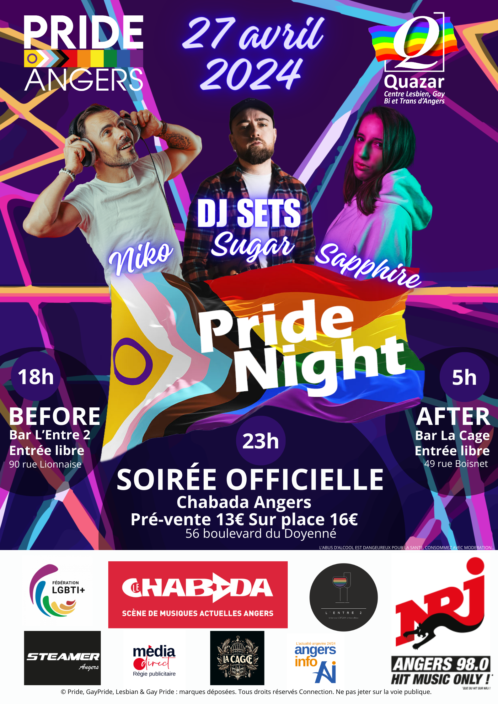 Pride Night 2024 - Quazar, Centre LGBTI+ d'Angers et du Maine-et-Loire